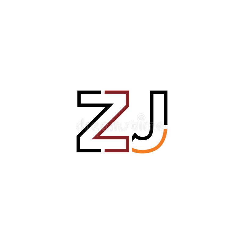 ZJ Letter Logo Icon Design Template Elements Stock Vector ...