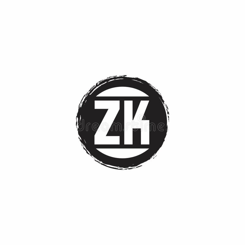 ZK Logo Initial Letter Monogram with Abstrac Circle Shape Design ...