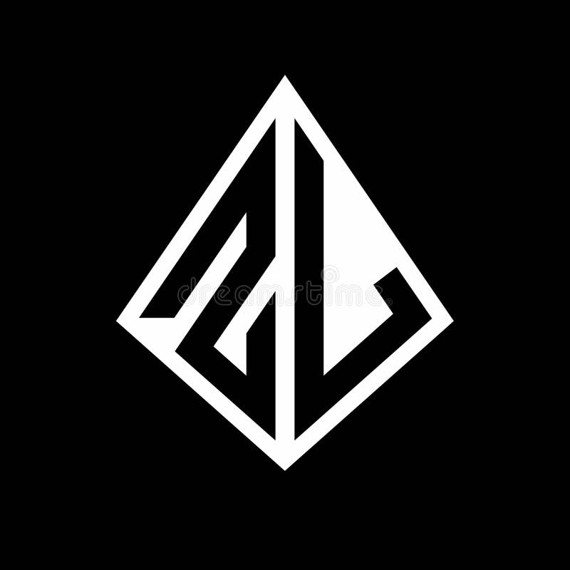 ZL Logo Letters Monogram with Prisma Shape Design Template Stock Vector ...