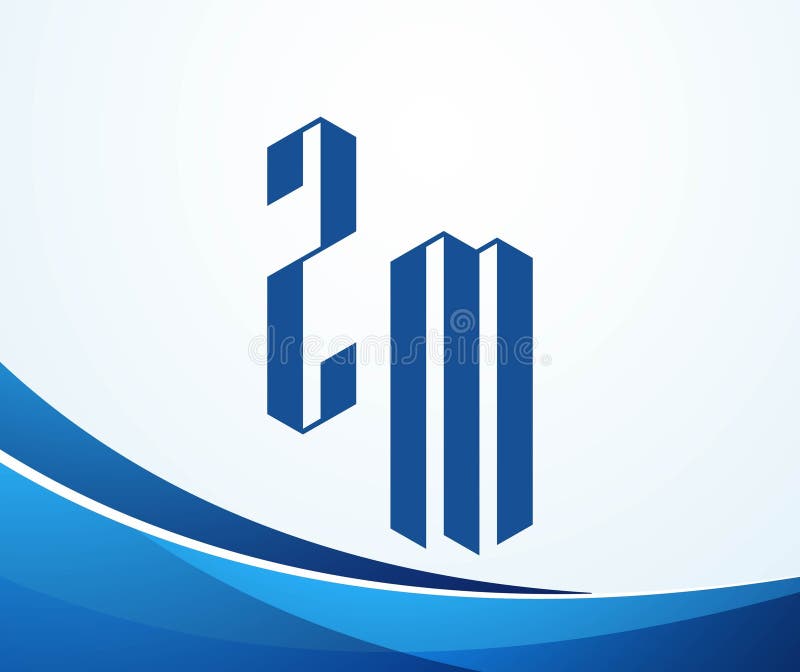 ZM Alphabet Letter Logo Design Template Elements Stock Vector ...