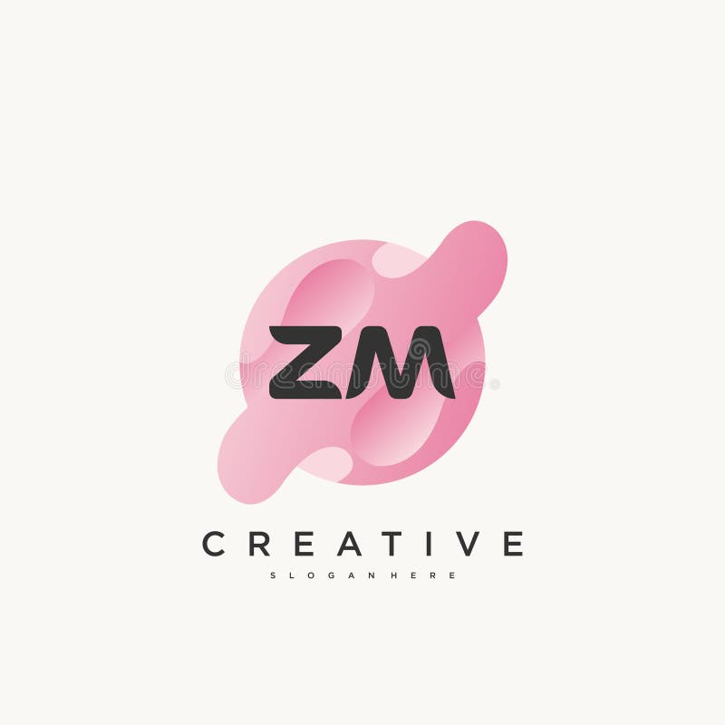 ZM Initial Letter Colorful Logo Icon Design Template Elements Vector ...