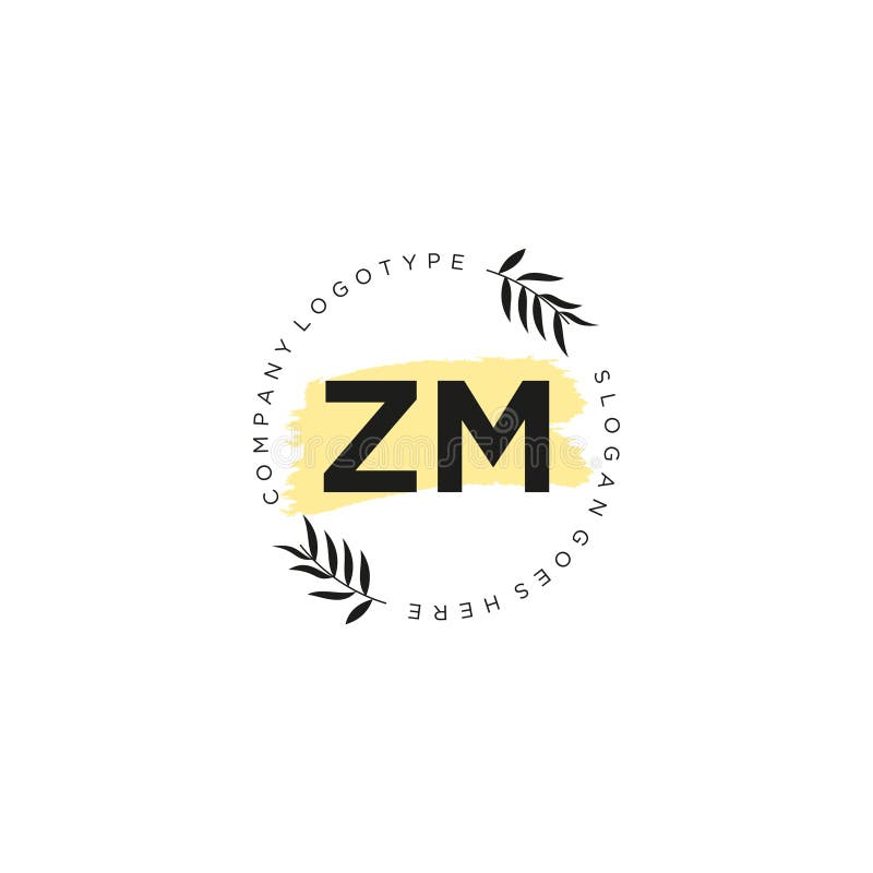 ZM Letter Logo Icon Design Template Elements Stock Vector ...