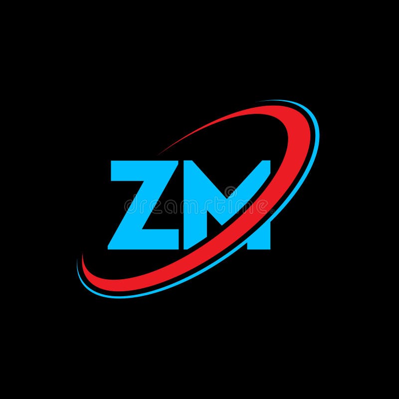 ZM Z M Letter Logo Design. Initial Letter ZM Linked Circle Uppercase ...