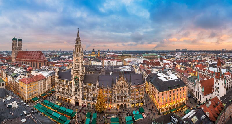 Panorama Widok Monachium Centrum Miasta Zdjęcie Stock - Obraz złożonej ...