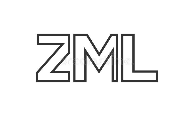 ZML Logo Design Template with Strong and Modern Bold Text. Initial ...