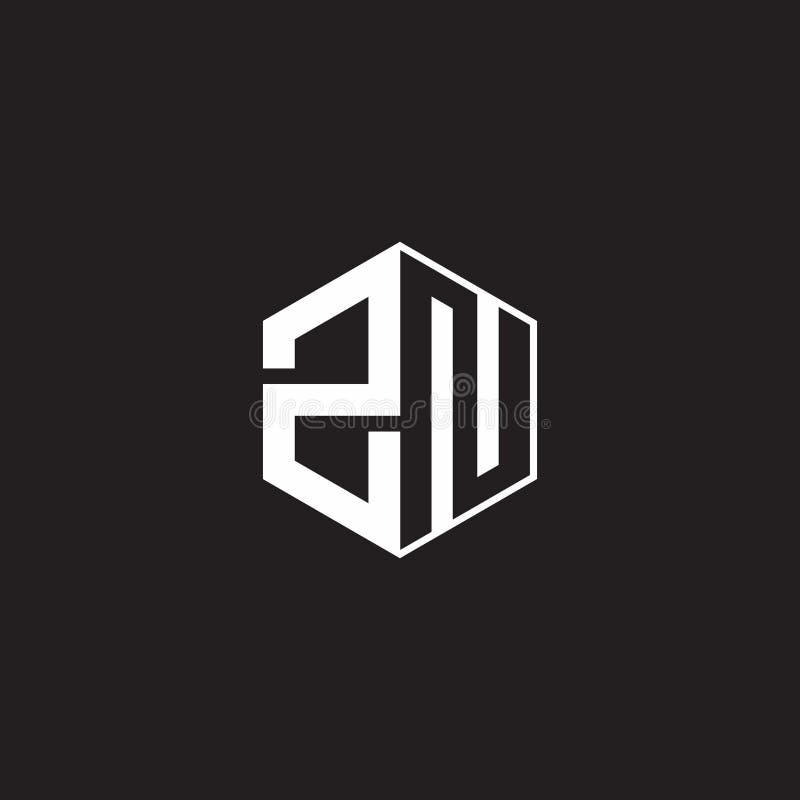 NZ Logo Monogram Hexagon with Black Background Negative Space Style ... NZ Logo Monogram Hexagon with Black Background Negative Space Style ...