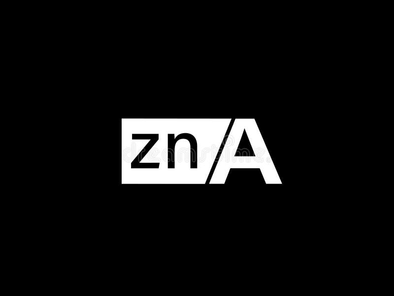 ZNA Logo and Graphics Design Vector Art, Icons Isolated on Black ...