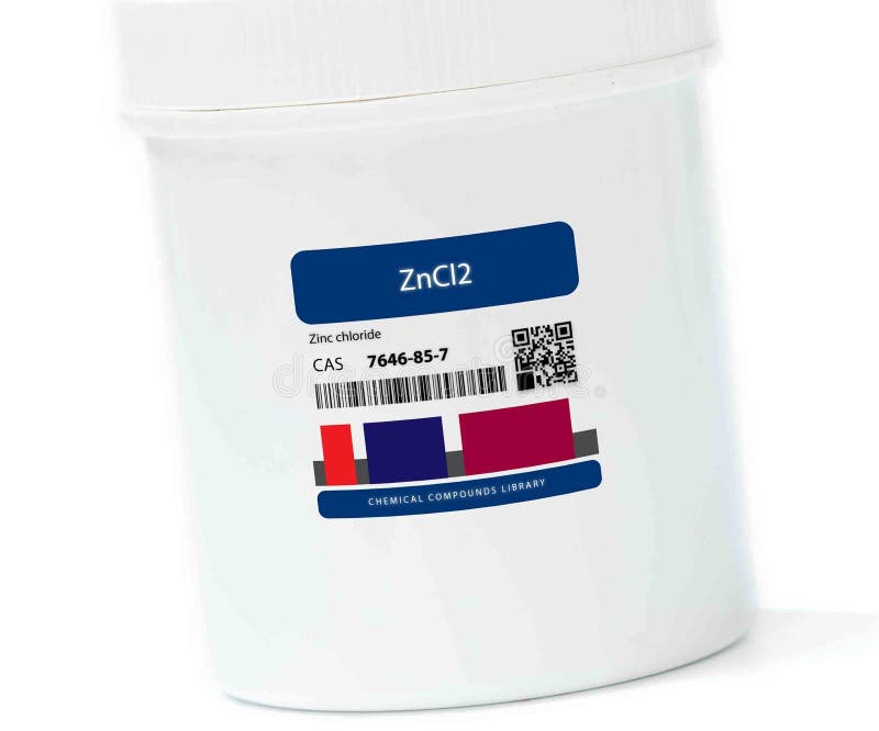 Zinc Chloride Molecule, Structural Chemical Formula, Ball-and-stick ...