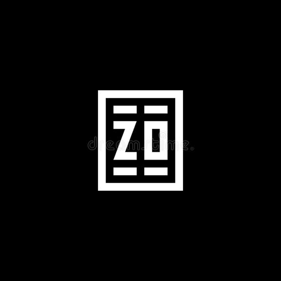 ZO Initial Logo with Square Rectangular Shape Style Stock Vector - Illustration of clean ...