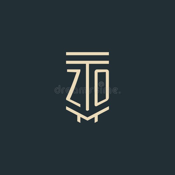 ZO Initial Monogram with Simple Line Art Pillar Logo Designs Stock ...