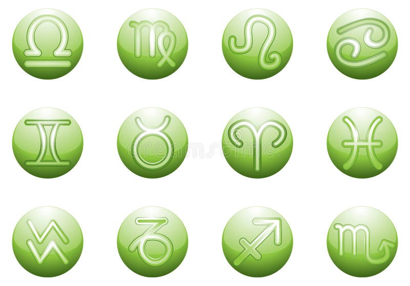 Zodiac Horoscope Icons - Scroll Stock Vector - Illustration of earth ...