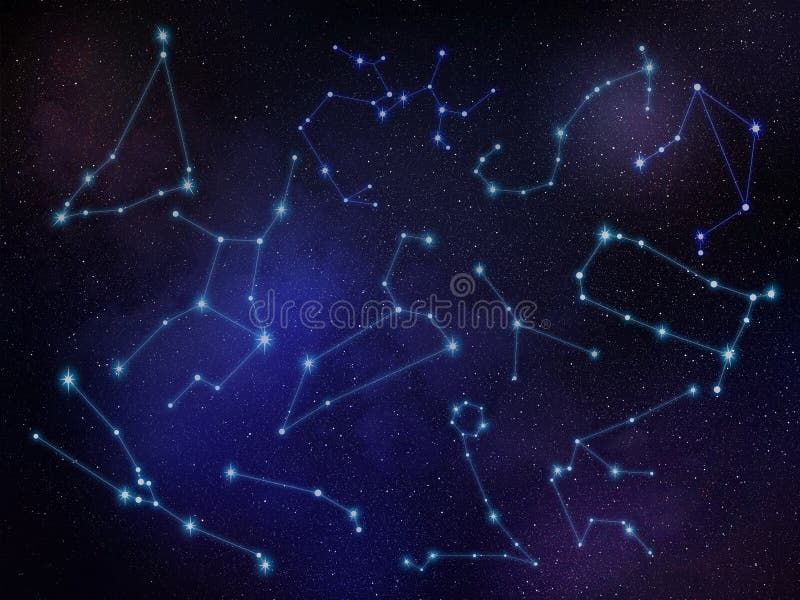 Zodiac All on Abstract Blue Sky Stock Illustration - Illustration of ...