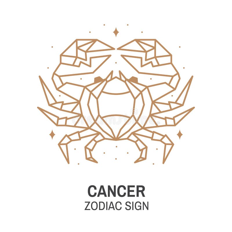 Zodiac Astrology Horoscope Sign Cancer Linear Design Vector