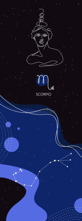 Zodiac Background. Constellation Scorpio. the Element of Water ...