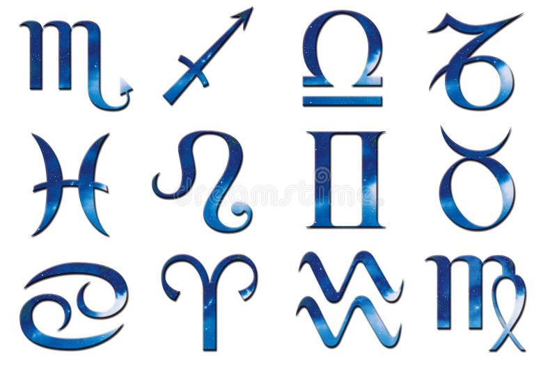 Zodiac in blue stock illustration. Illustration of aries - 300207