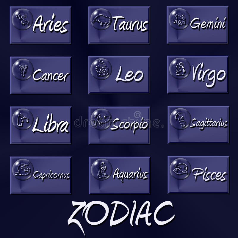 Zodiac Buttons stock illustration. Illustration of graphic - 2256839