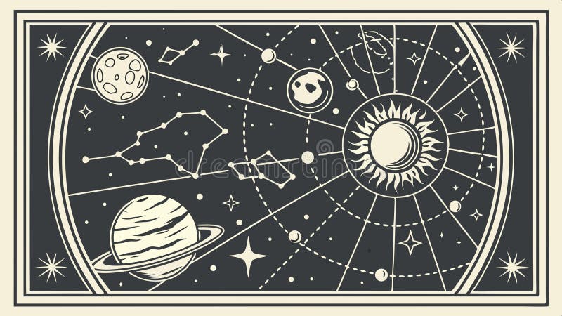 Zodiac Constellation Pattern, Astrology Horoscope Design Vector Design ...