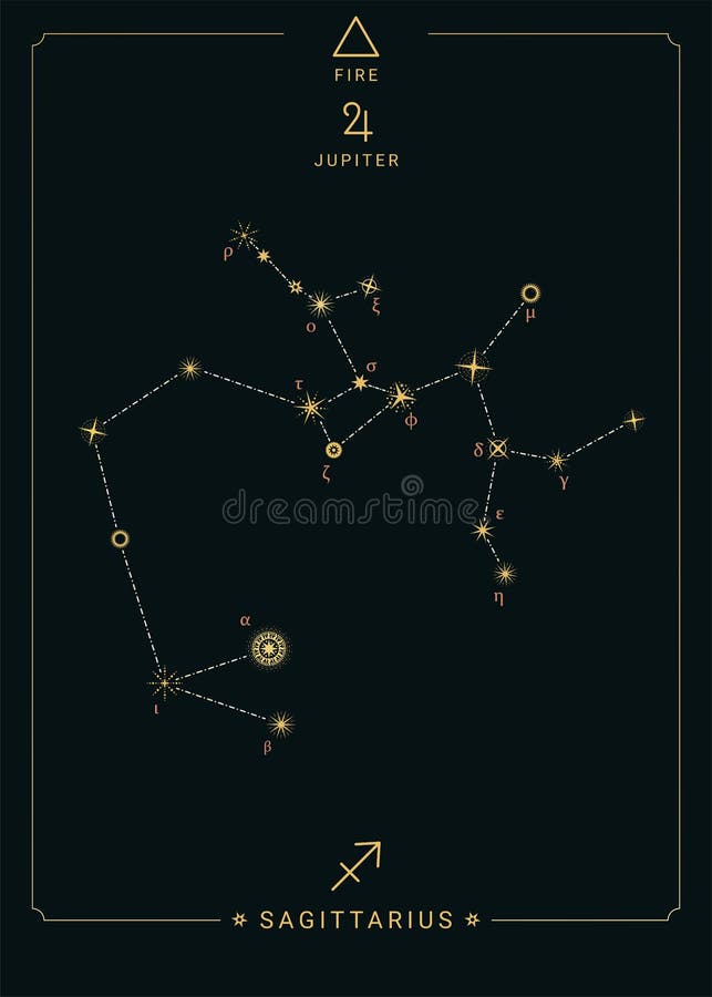 Sagittarius Constellation Star Zodiac Stock Illustration - Illustration ...