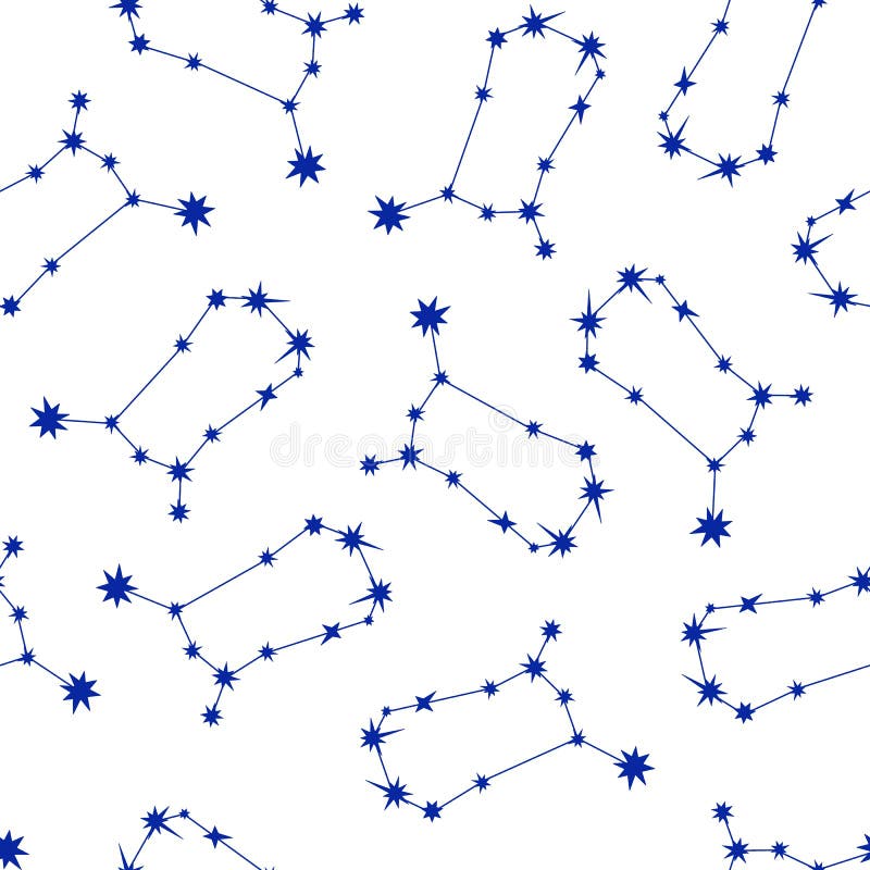 Zodiac Constellation Seamless Pattern Simple Vector Illustration Stock ...