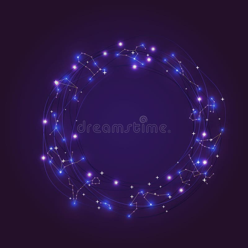 Zodiac Constellations Frame Stock Vector - Illustration of sagittarius ...