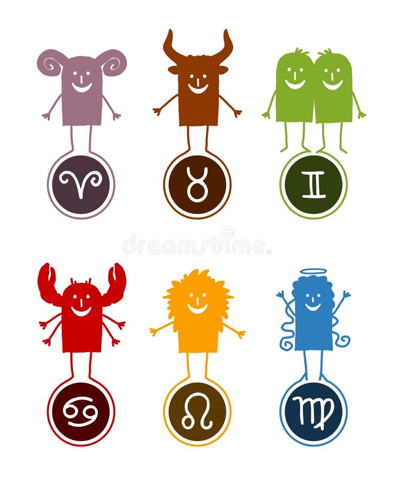 Zodiac Signs Cartoon Characters Stock Illustrations – 449 Zodiac Signs ...