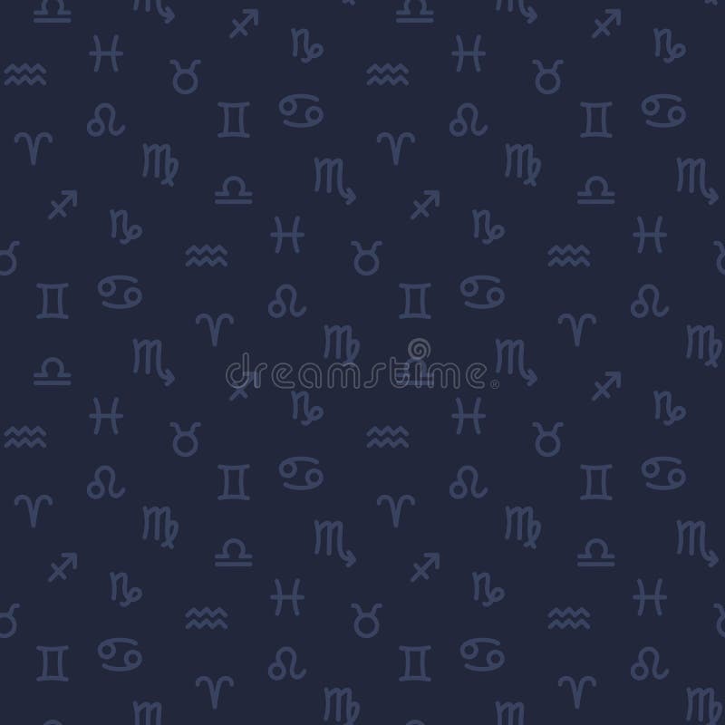 Zodiac Horoscope Astrology Seamless Pattern Vector Illustration Stock ...