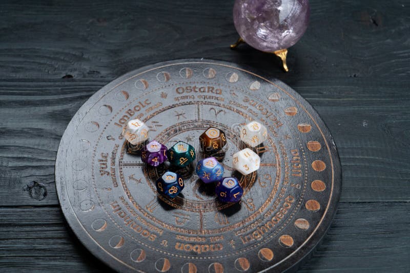 Zodiac Horoscope with Divination Dice Stock Photo - Image of aquarius ...
