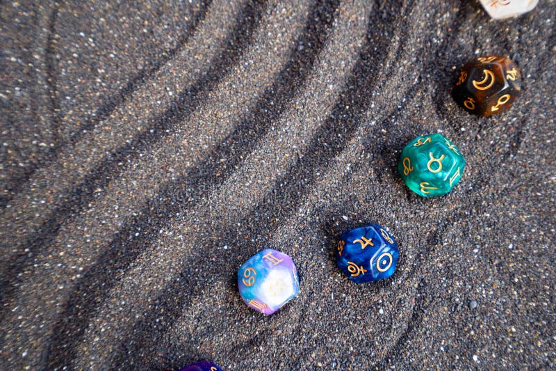 Zodiac Horoscope with Divination Dice Stock Photo - Image of fortune ...