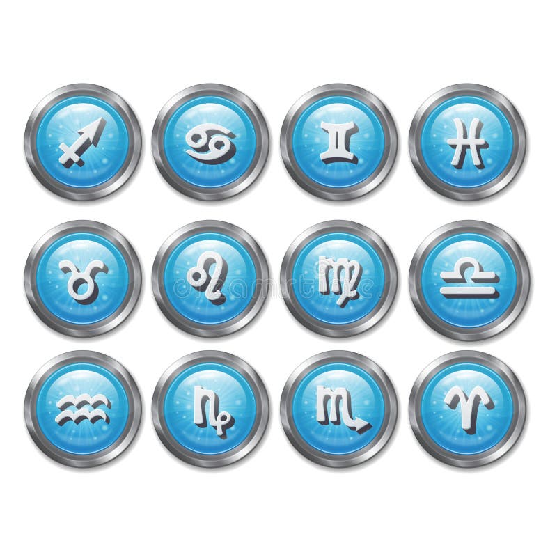 Buttons zodiac earth stock illustration. Illustration of horoscope ...