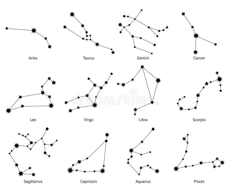 Zodiac Horoscope Star Signs Vector Illustrations Stock Vector ...