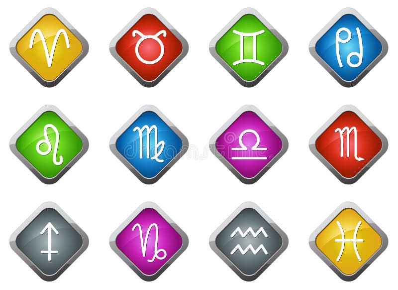 Zodiac icon set stock vector. Illustration of virgo, capricorn - 66081196