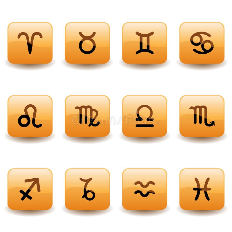 Zodiac icons stock illustration. Illustration of contemporary - 12387952