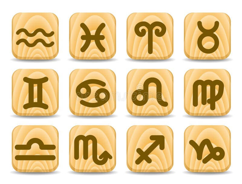 Gold zodiac icon set stock vector. Illustration of scorpio - 4572747