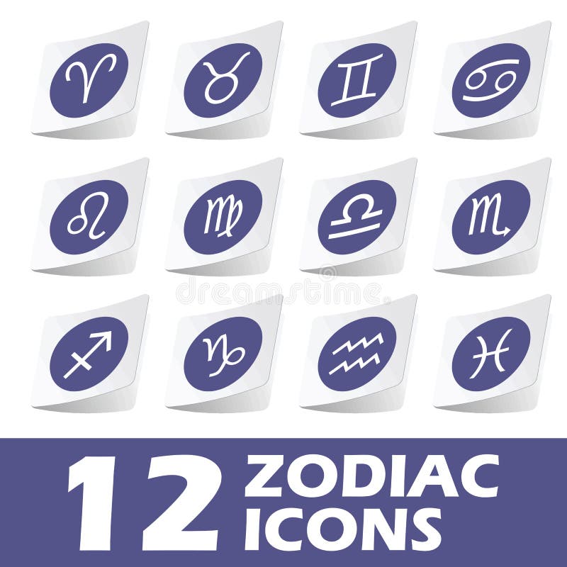Zodiac icons sticker set stock vector. Illustration of sign - 55483479