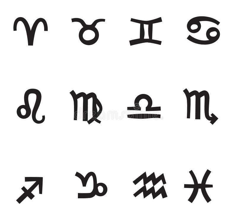 Vector Zodiac, Horoscope Rectangle Symbols Set Stock Vector ...