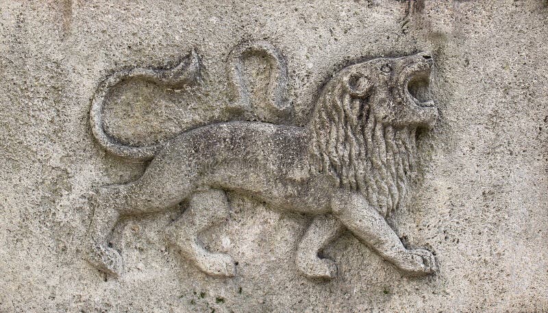 Zodiac - Lion , a Stone Relief Stock Photo - Image of sign, brave: 89910610