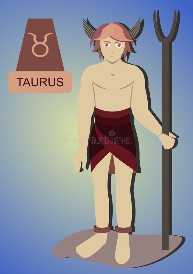 Zodiac man : Taurus stock vector. Illustration of element - 56070921