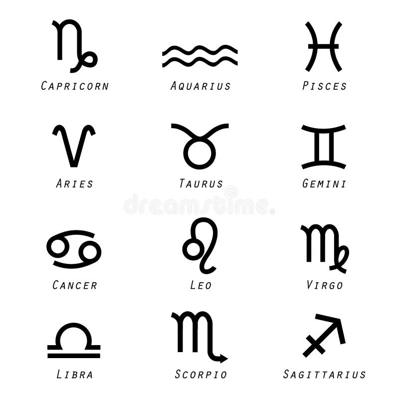 Zodiac Outline Stylized Sign Horoscope Icon Logo Vector Design Stock ...