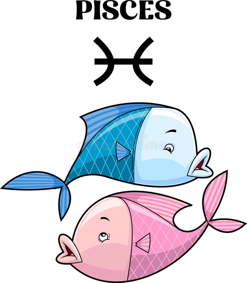 Pisces Cartoon Character Horoscope Zodiac Sign Stock Vector ...