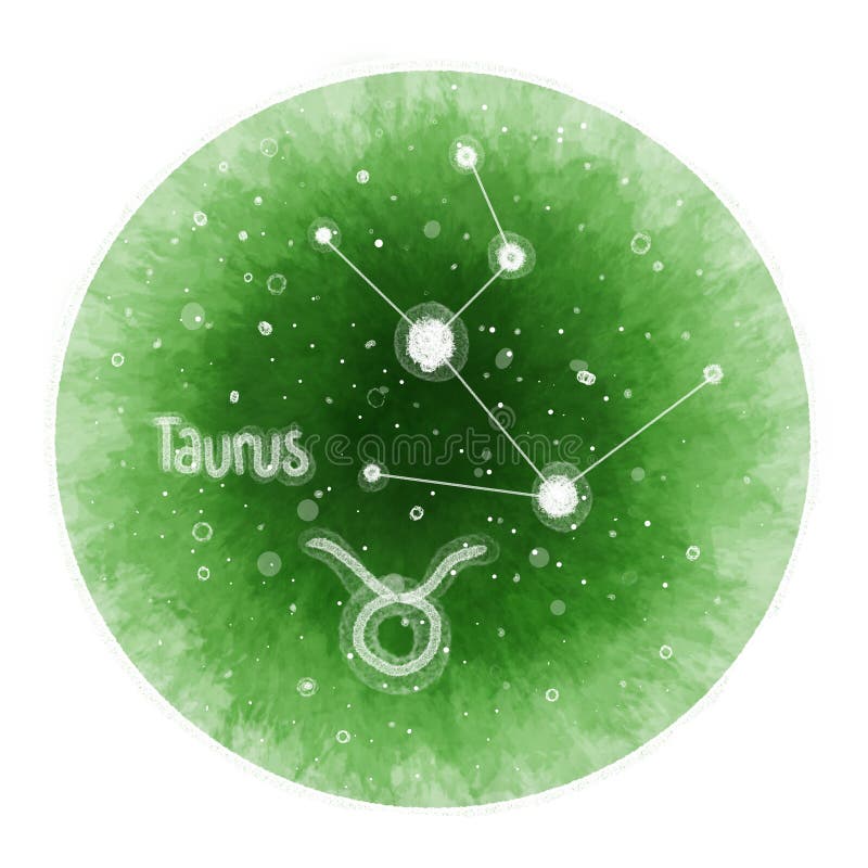 Zodiac Series: Isolated Green Circle with the Constellation Taurus ...