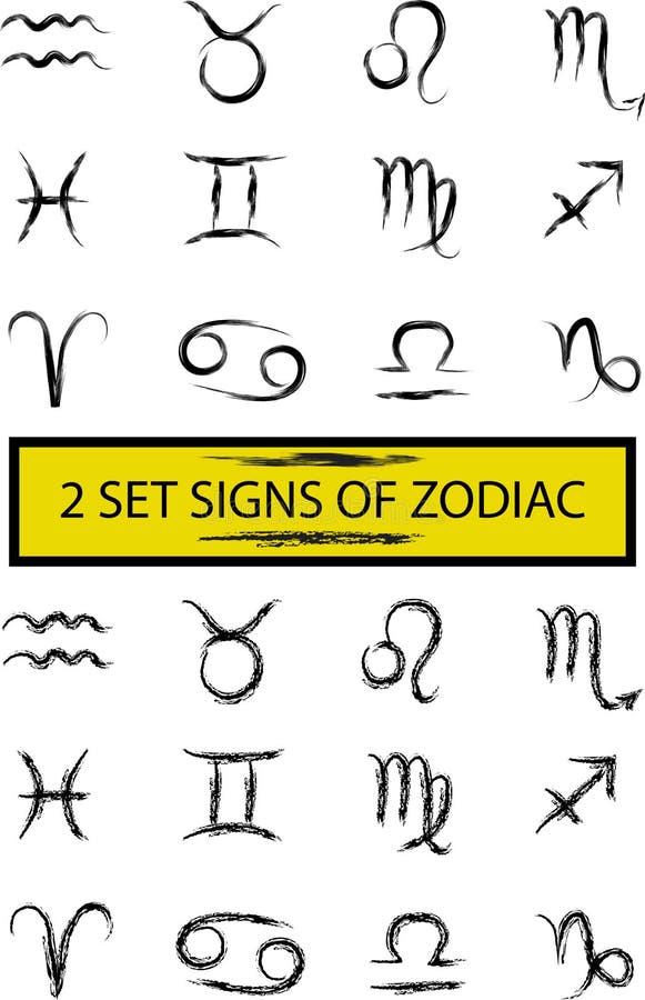 Zodiac set stock illustration. Illustration of aries - 21350654