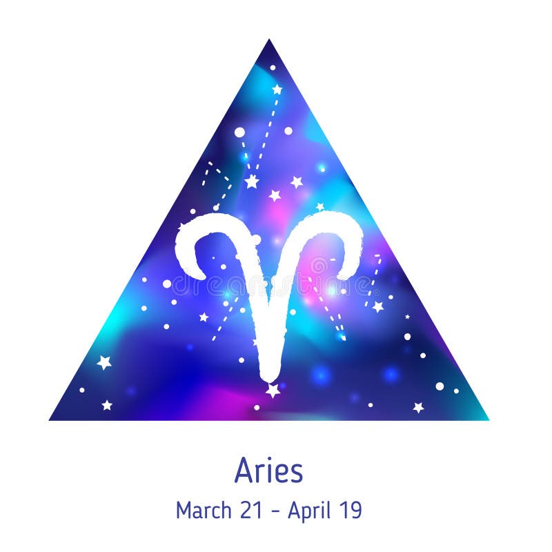 Zodiac Sign Aries Over Hipster Triangle with Space Galactic Star Stock ...