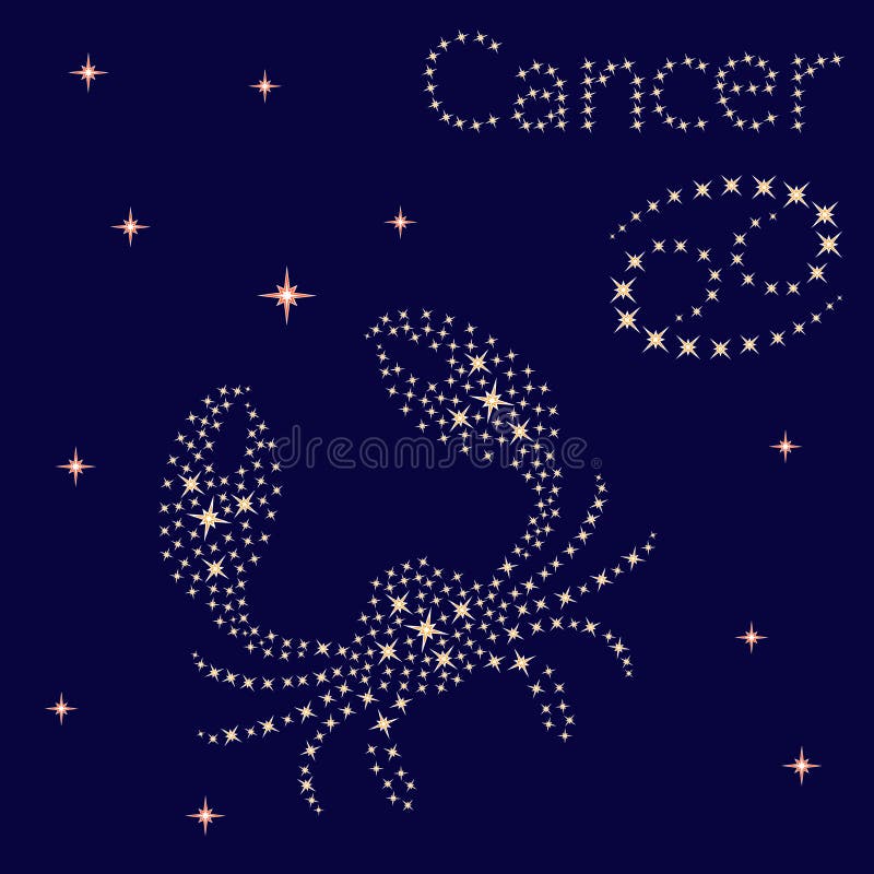 Zodiac Sign Cancer On The Starry Sky Stock Vector Illustration Of