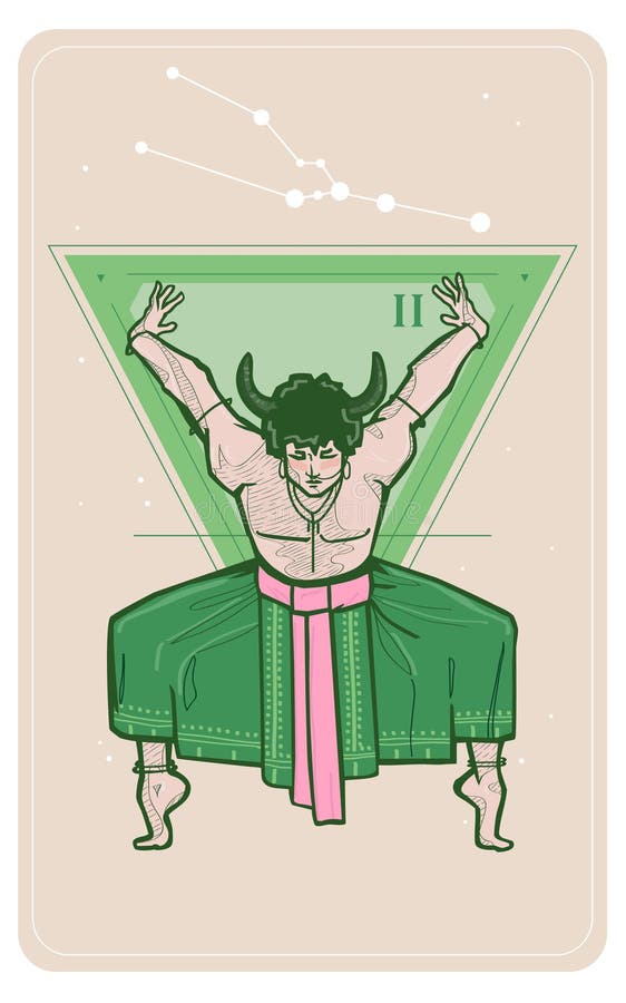 Zodiac Sign Character Taurus Stock Vector - Illustration of card, stars ...