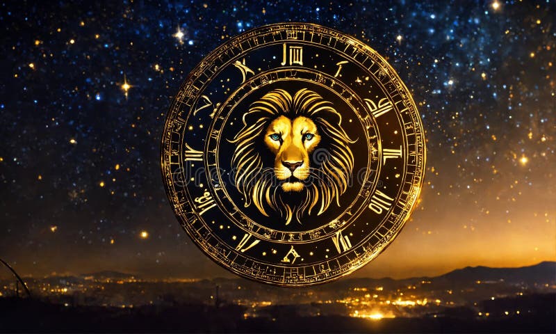 Zodiac Sign Leo on a Background of Stars. Selective Focus Stock Photo ...