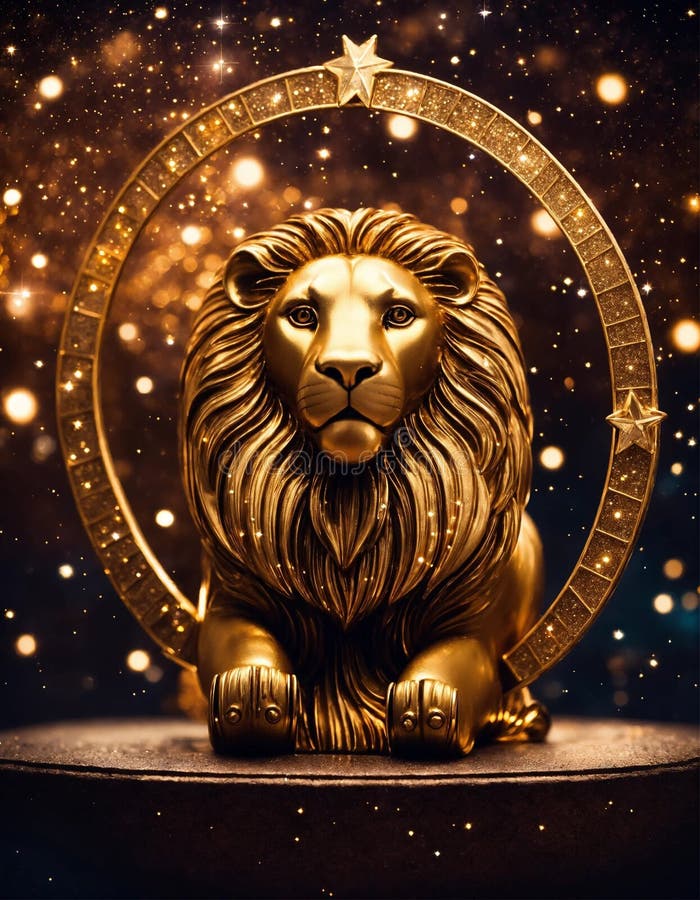 Zodiac Sign Leo on a Background of Stars. Selective Focus Stock Photo ...