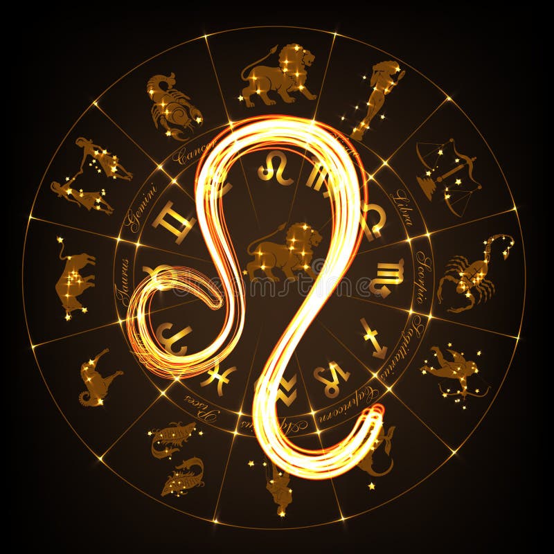 Zodiac sign leo stock illustration. Illustration of lucky - 22772475
