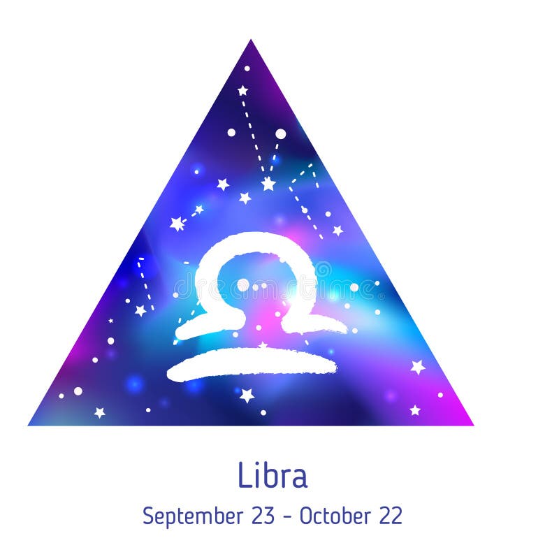 Zodiac Sign Libra Over Hipster Triangle with Space Galactic Star Stock ...