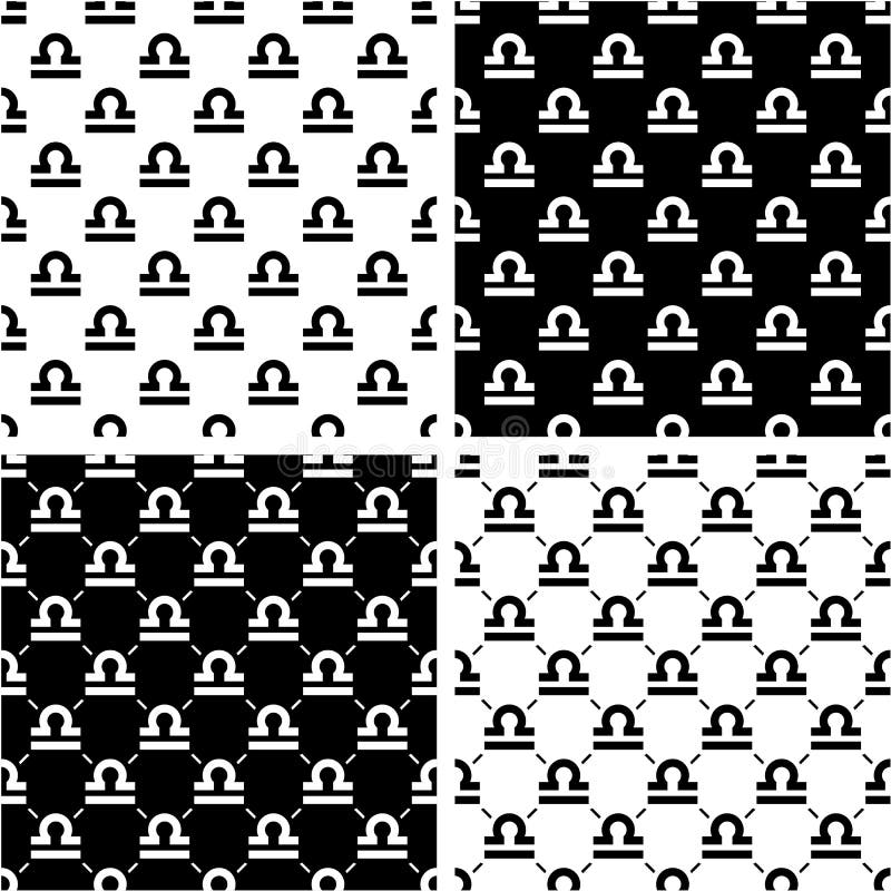 Zodiac Sign Libra Seamless Pattern Set Stock Vector - Illustration of ...