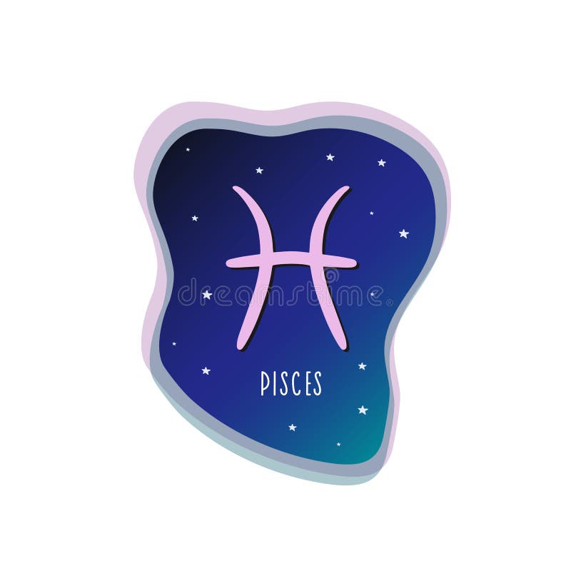 Zodiac Sign Pisces. Pisces Vector Sign. Zodiac Sign. Space Illustration ...